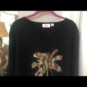 Quacker Factory | Tops | Black Quacker Factory Tunic Embellished Top ...